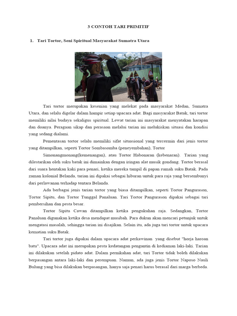 3 Contoh Tari Primitif | PDF | Ilmu Sosial | Seni