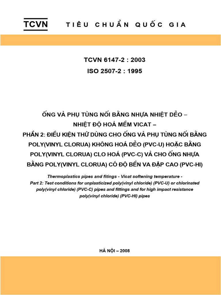 Tieu Chuan Quoc Gia TCVN 6147 2 2003 Iso 2507 2 1995 Dieu Kien Thu Dung Cho Ong Va Phu Tung Noi ...