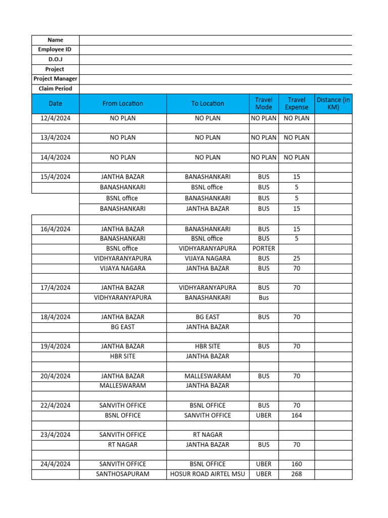Mahendra Kumar Claim Sheet April-24 | PDF | Telecommunications | Service Industries