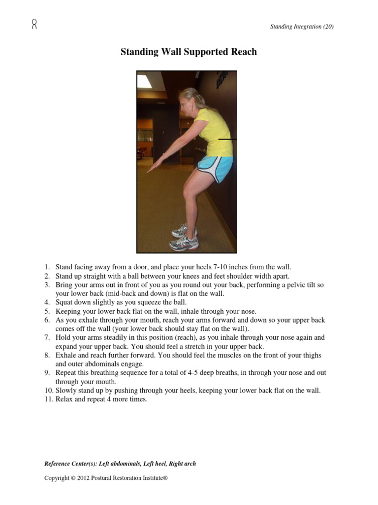 Standing Wall Supported Reach | PDF | Wellness