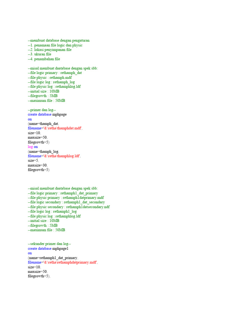Membuat Database Primer-Sekunder-Log | PDF | Data Management Software | Utility Software