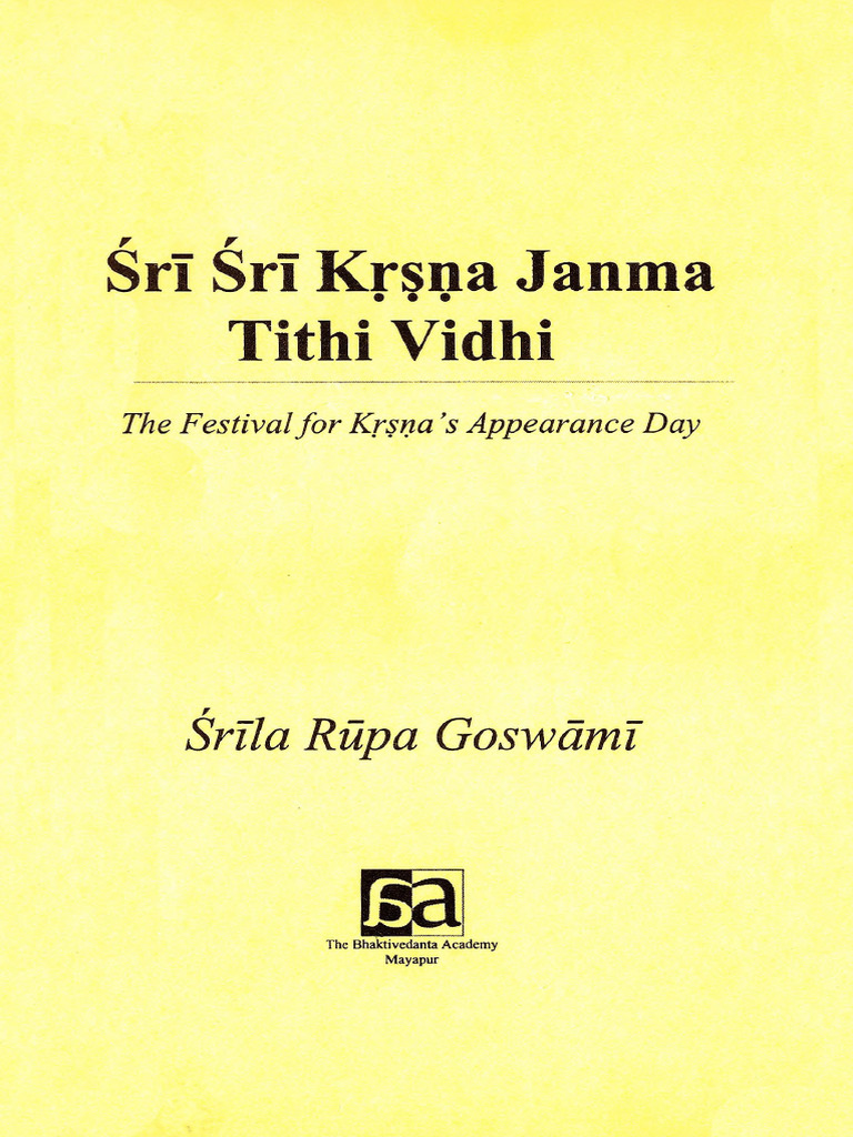 Krsna Janma Tithi (2008) | PDF | Shiva | Vishnu