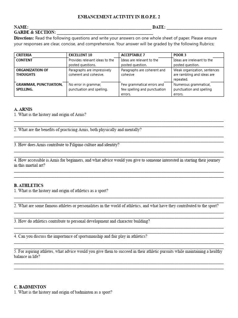 H.O.P.E. 2 Enhancement Activity Guide | PDF | Stress (Biology) | Psychology