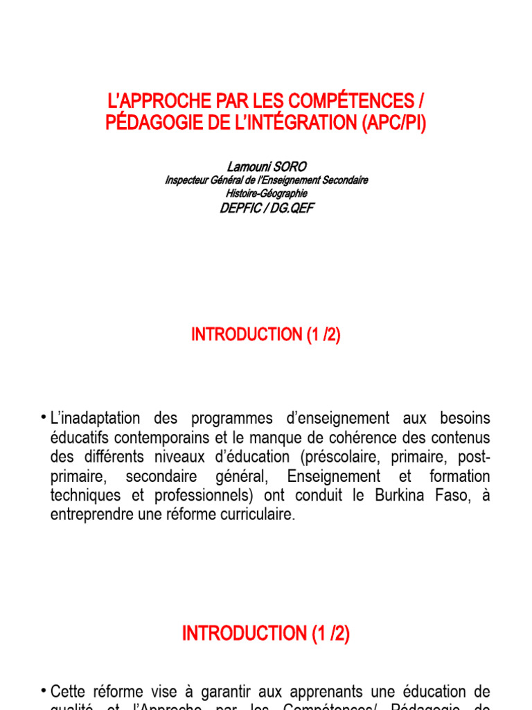 Concepts de Base Et Situation Intégration | PDF | Compétence (Ressources humaines) | Apprentissage