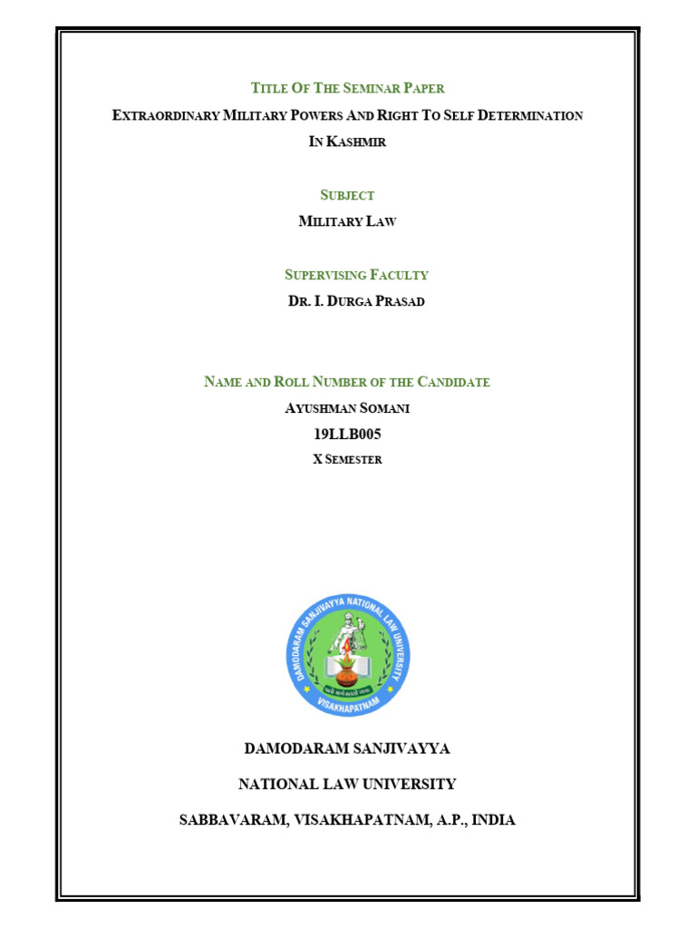 19LLB005 Military Law Seminar Paper | PDF | Arrest | Search Warrant