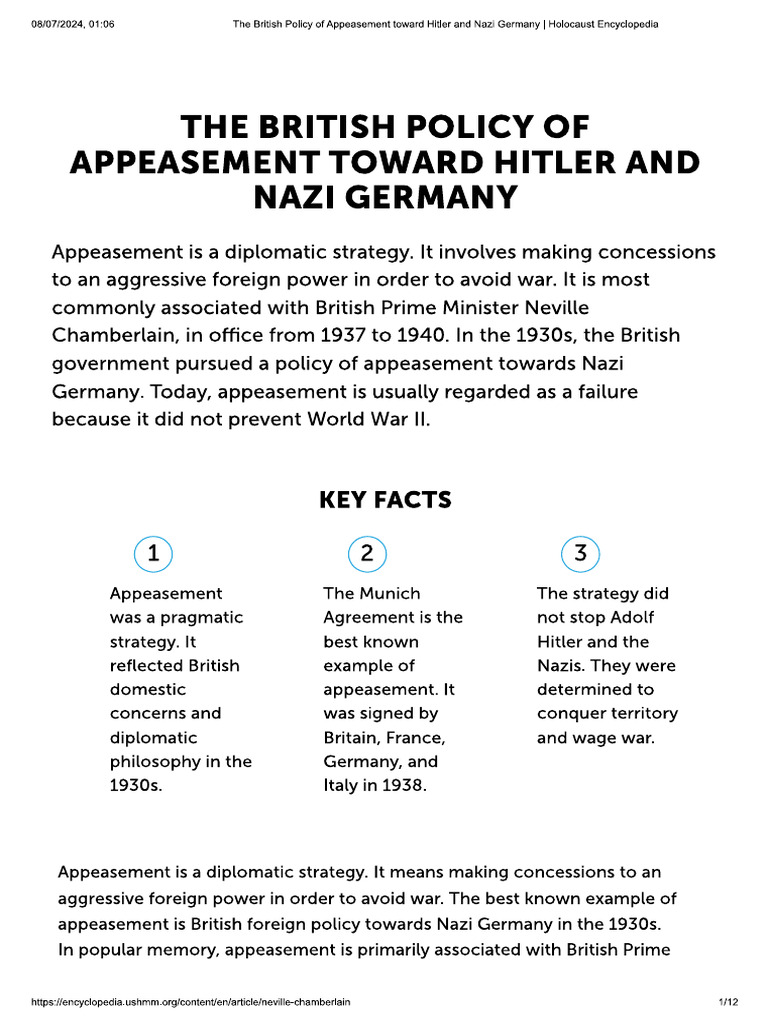 Appeasement Policy | PDF