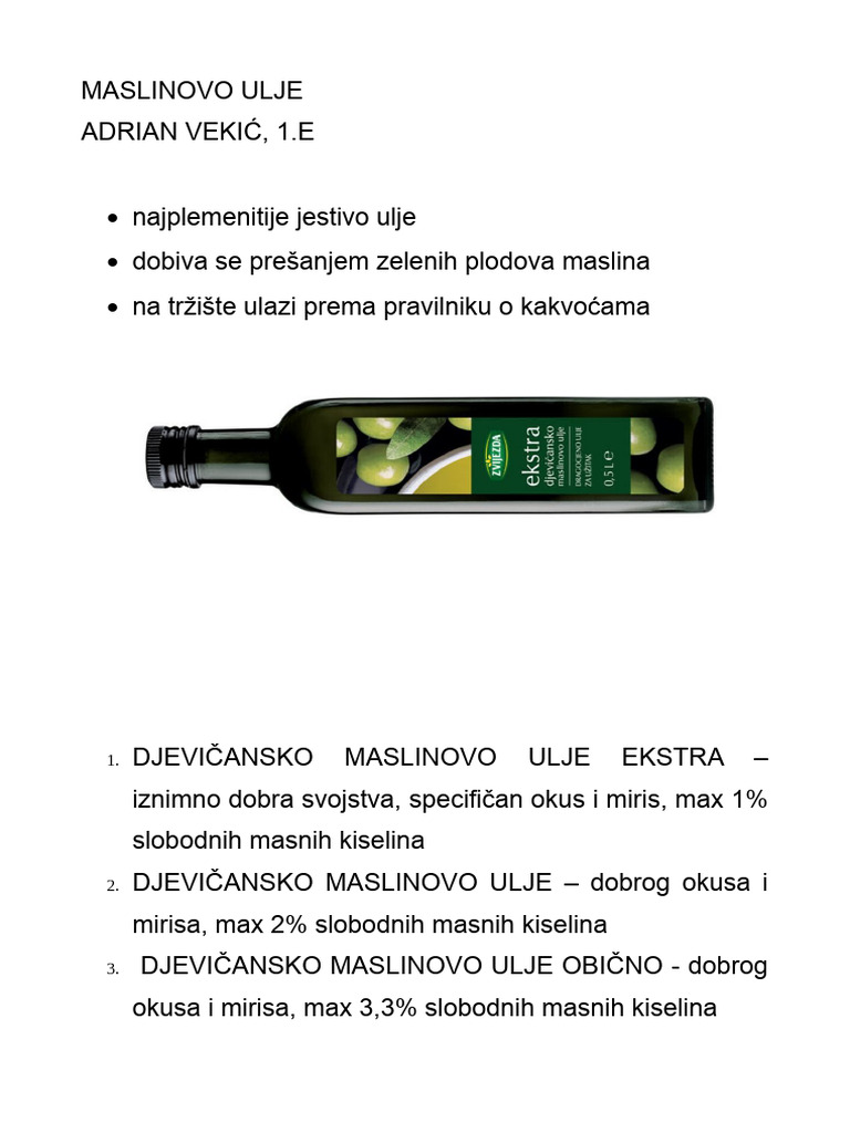 Maslinovo Ulje | PDF