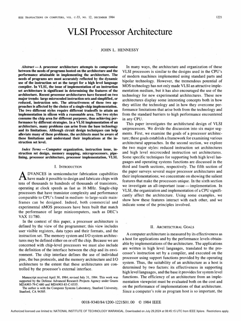 VLSI Processor Architecture | PDF | Computer Architecture | Central ... VLSI Processor Architecture | PDF | Computer Architecture | Central ...