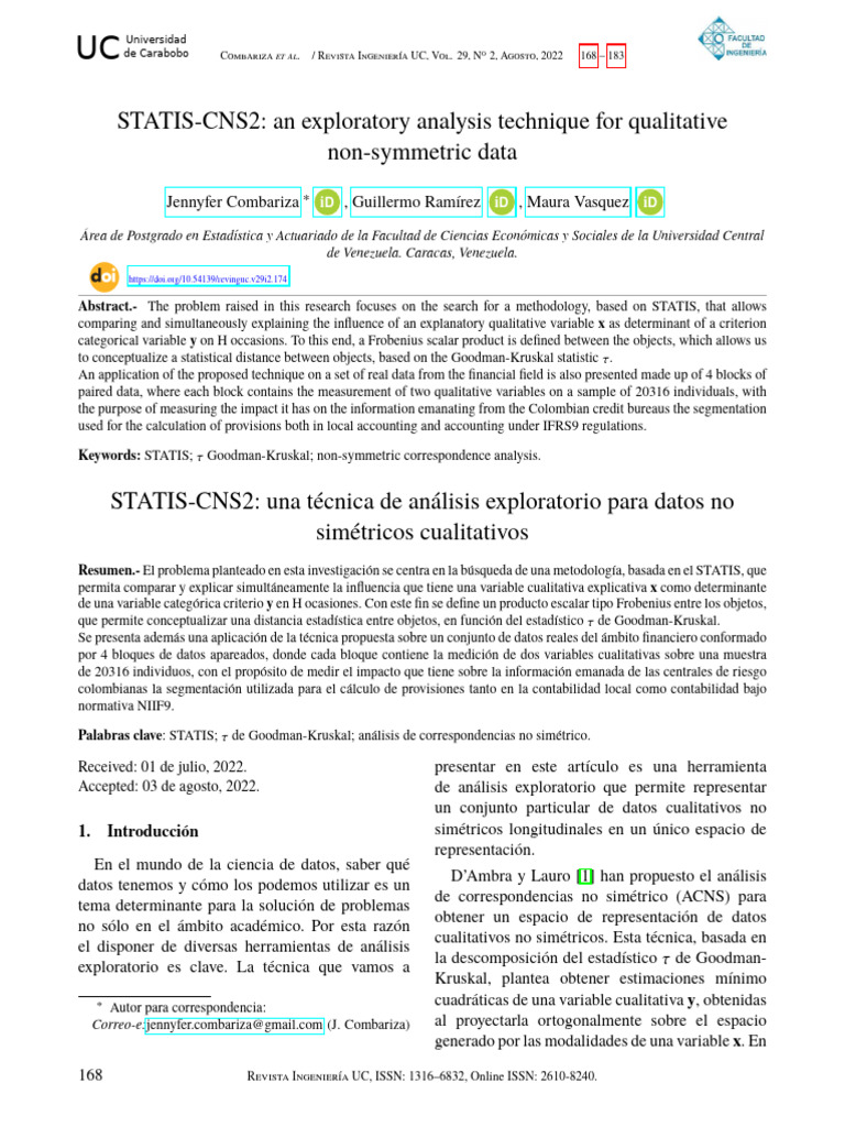 STATIS-CNS2 Una Tecnica de Analisis Exploratorio | PDF | Valores propios y vectores propios ...