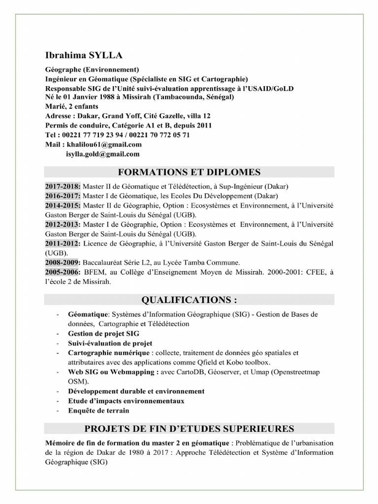 CV Ibrahima Sylla | PDF