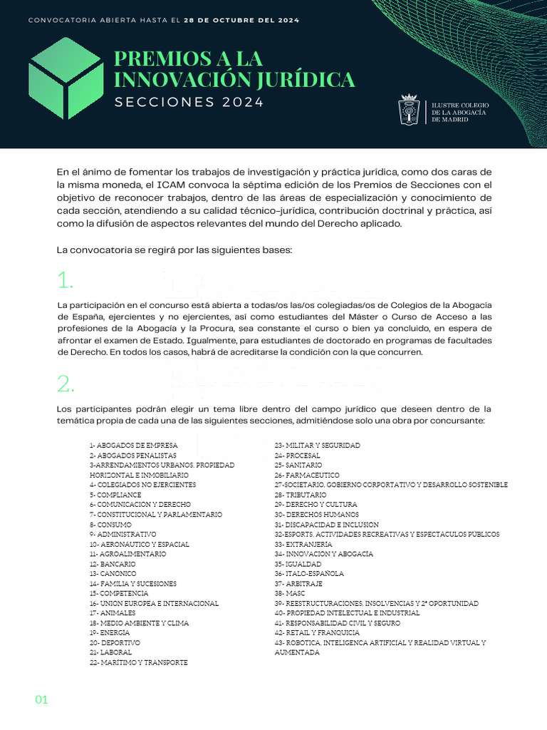 BASES PREMIOS SECCIONES. v5 | PDF | Abogado
