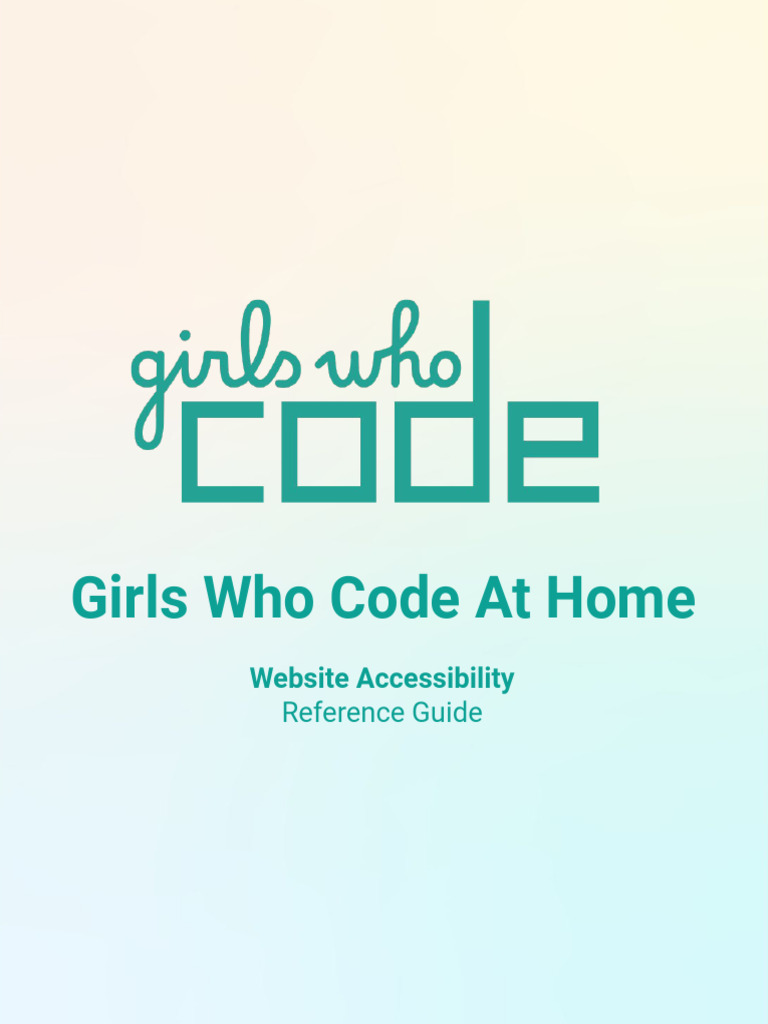 Girls Who Code at Home - Website Accessibility - Reference Guide | PDF | Html Element | Html