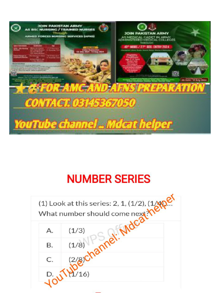 Number Series by Mdcat Helper | PDF