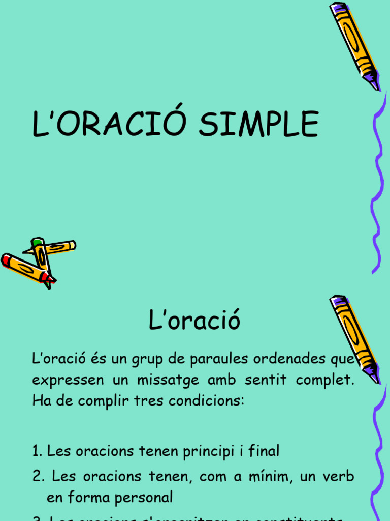 Oració Simple Pdf