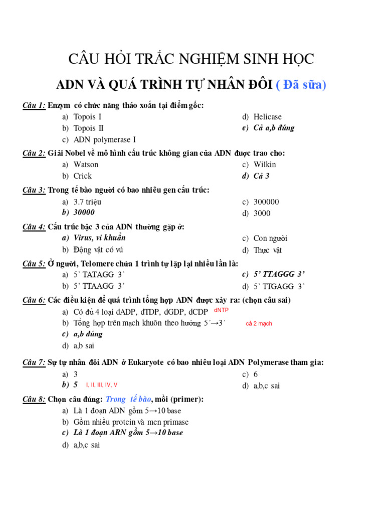 (123doc) - Bo-Cau-Hoi-Trac-Nghiem-Sinh-Hoc-Di-Truyen | PDF