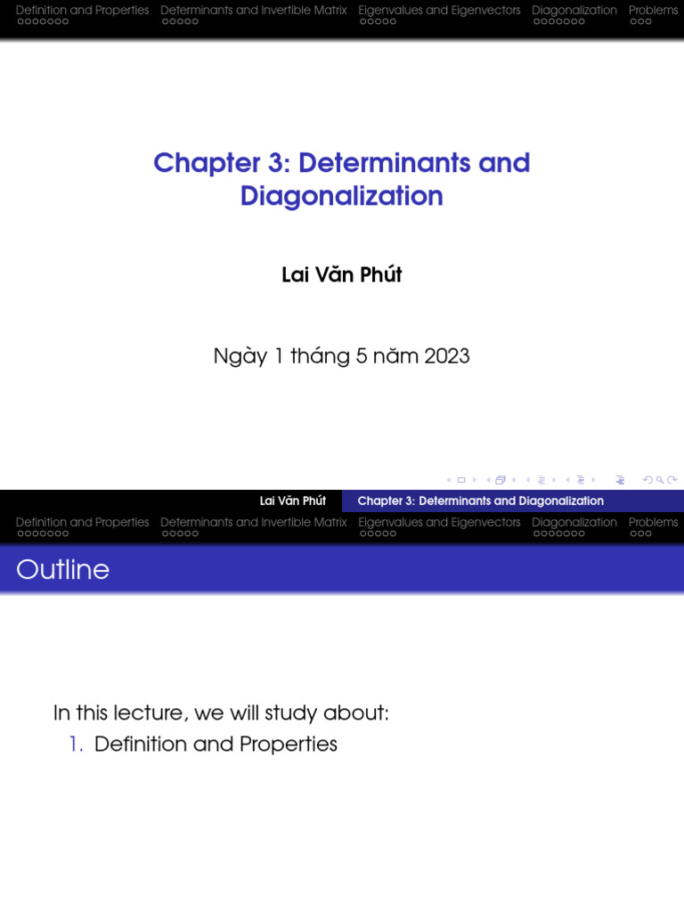 Linear Algebra: Determinants & Diagonalization | PDF | Determinant | Matrix (Mathematics)