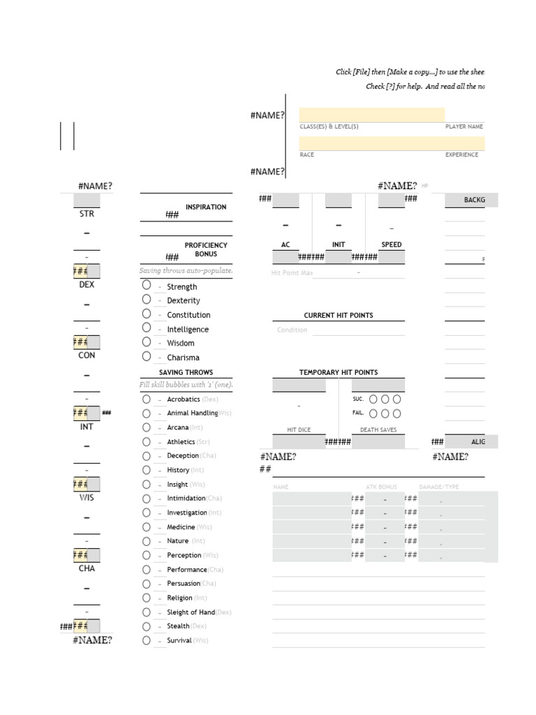 GSheet v2.1 | PDF | Dungeons & Dragons | Gary Gygax Games