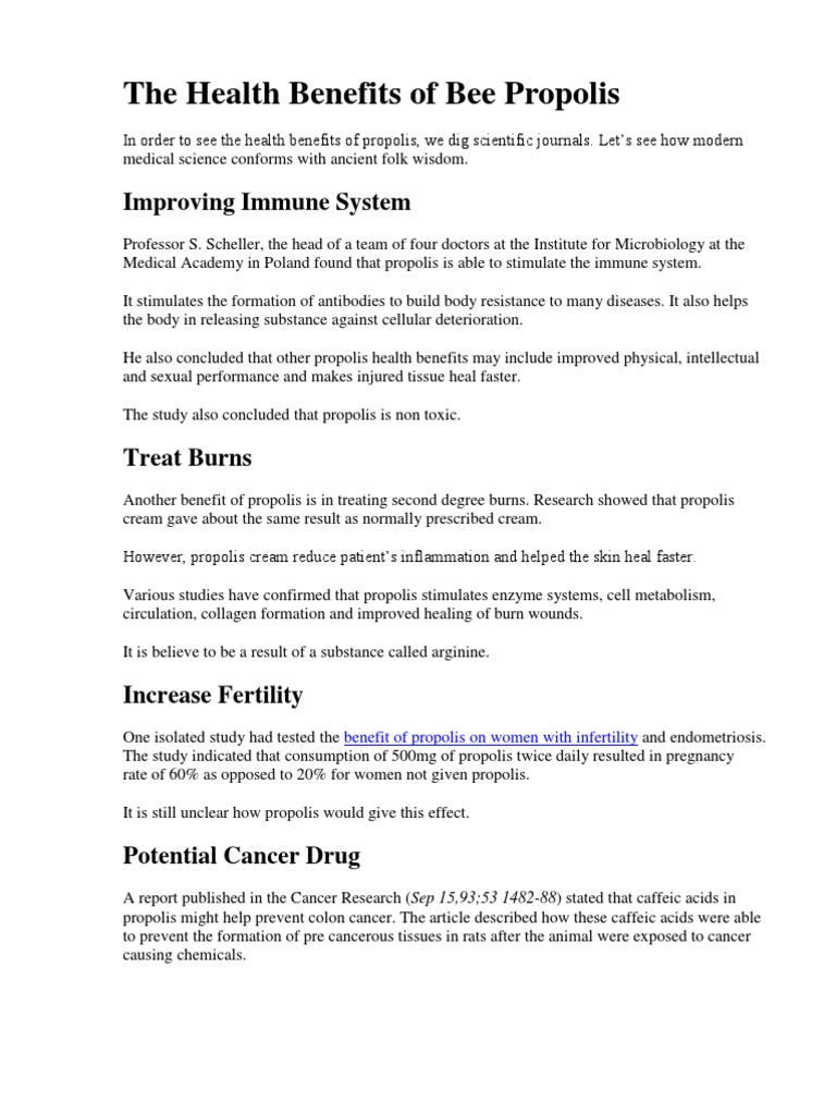 The Health Benefits of Bee Propolis | Antibiotics | Cancer