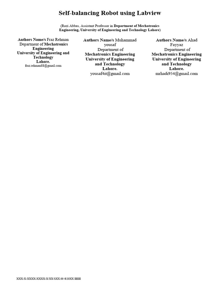 Conference Template Robotics | PDF | Microcontroller | Gyroscope