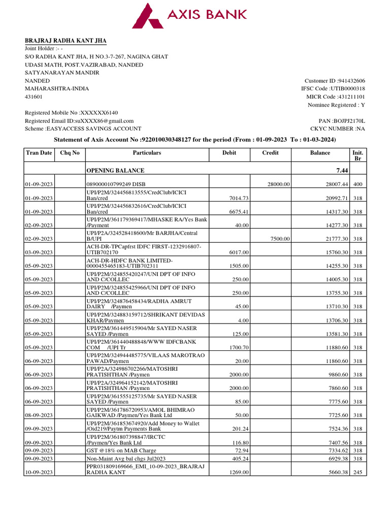 Account STMT XX8127 04032024 | PDF | Debit Card | Payments