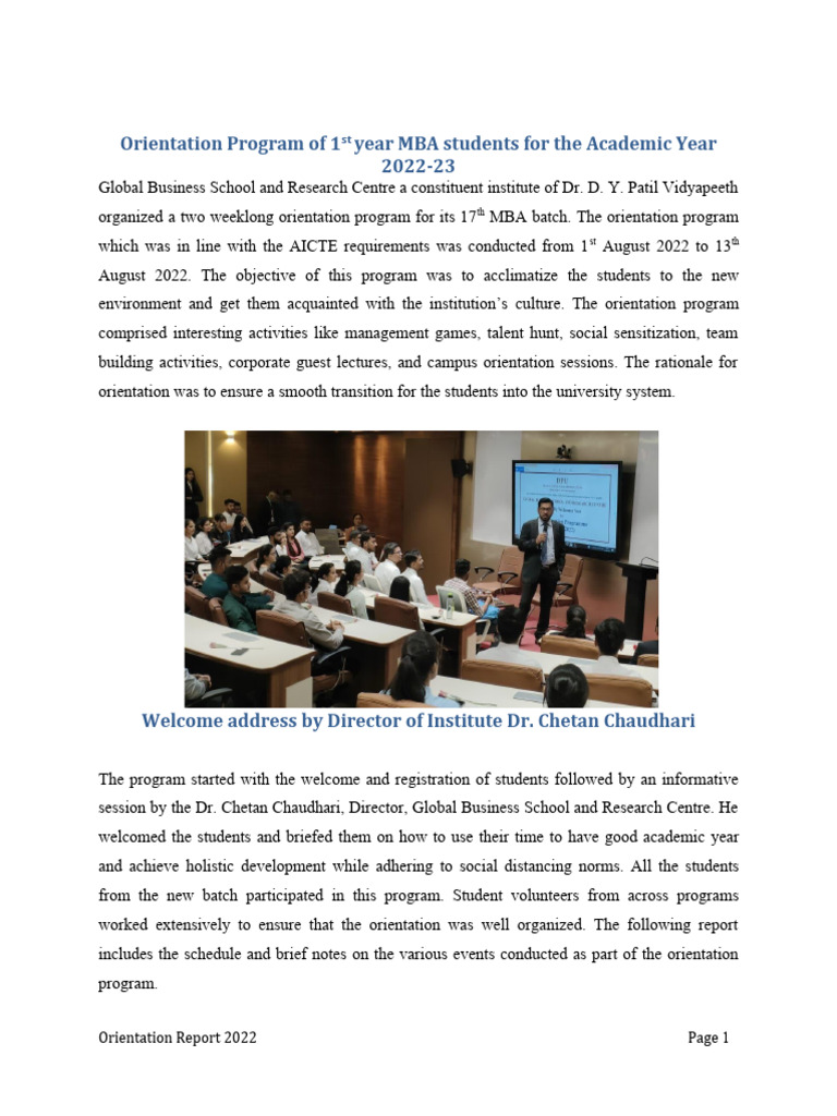 Orientation Report 2022 | PDF | Pedagogy | Educational Assessment