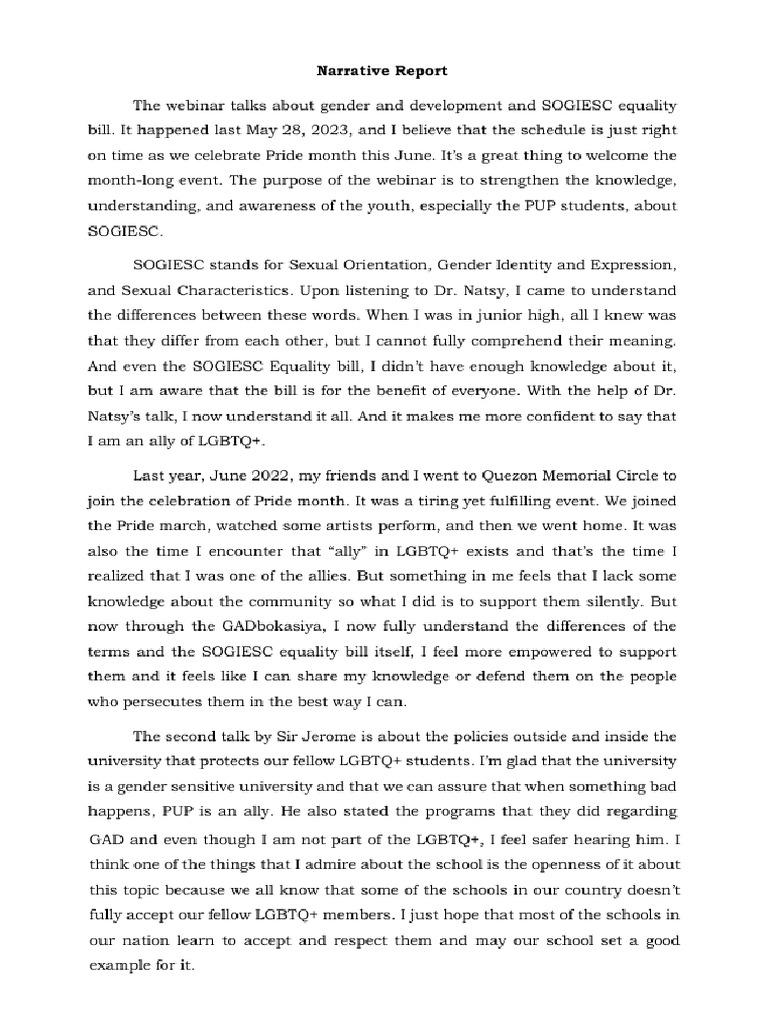 Narrative Report | PDF