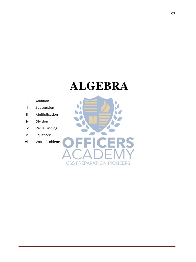 7 Algebra | PDF | Algebra | Mathematical Concepts