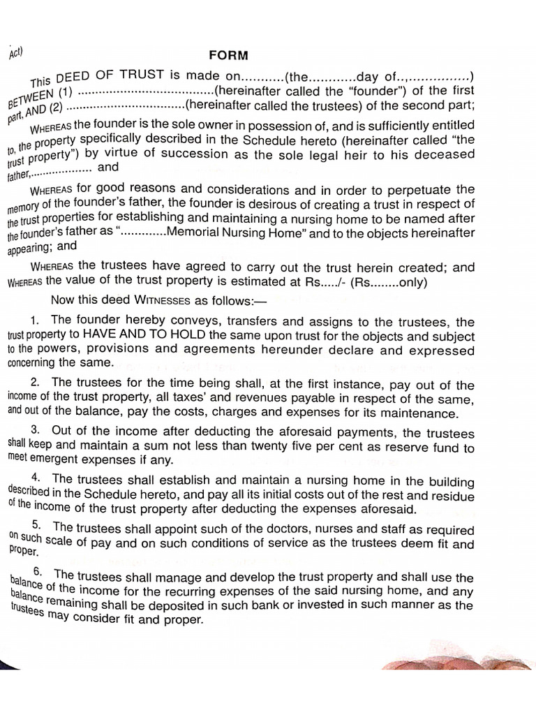 Trust Deed | PDF
