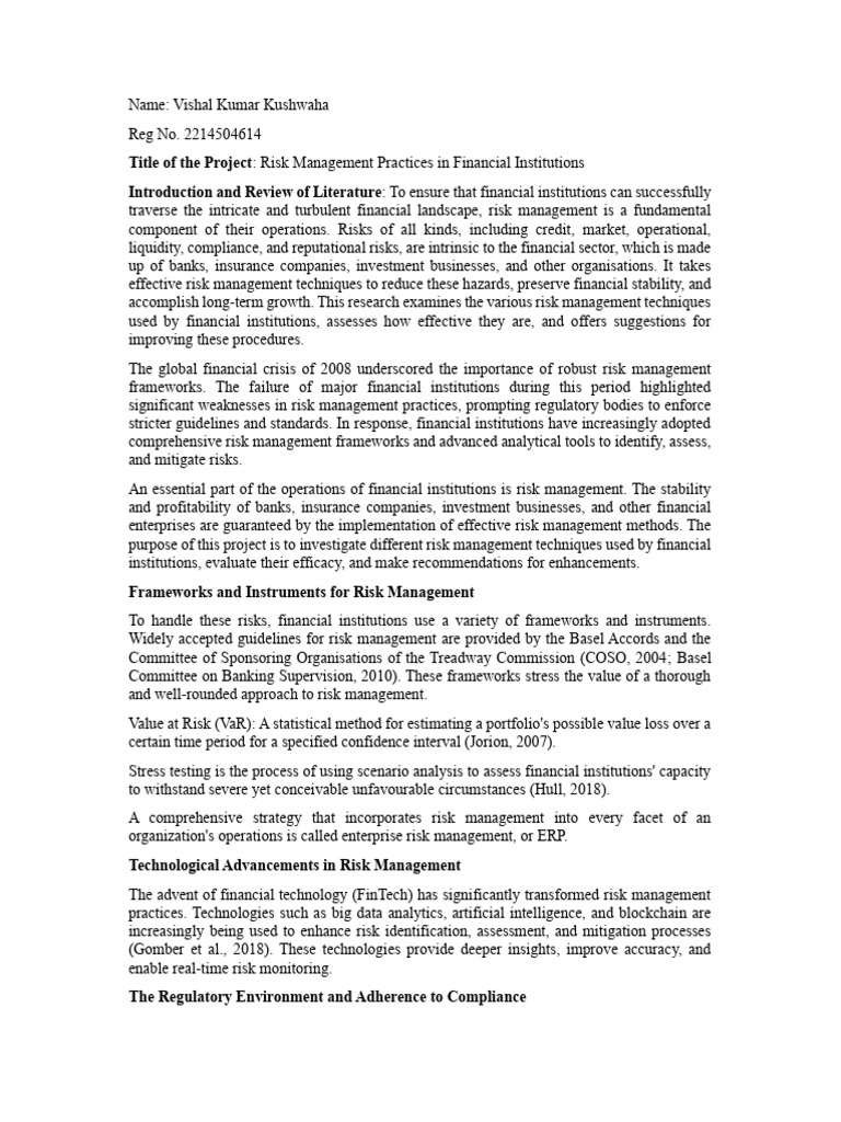 Project Synopsis | PDF | Risk Management | Risk