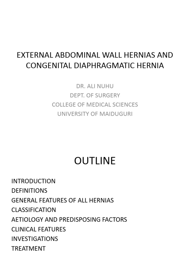 External Abdominal Wall Hernias and Congenital Diaphragmatic Hernia ...