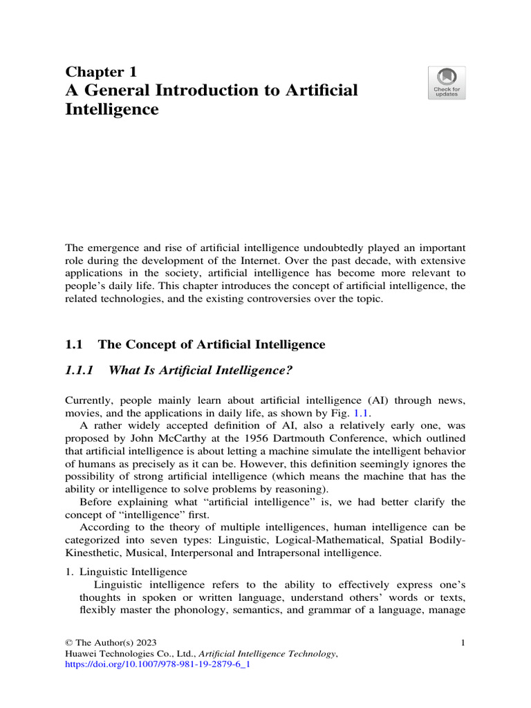A General Introduction To Arti Ficial Intelligence | PDF | Intelligence (AI) & Semantics ...