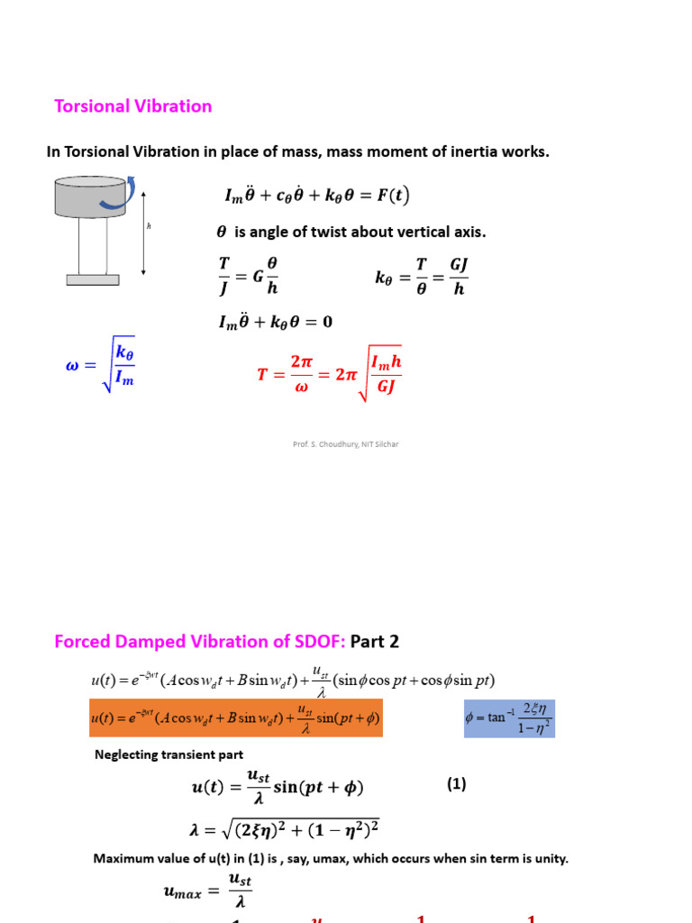 L-7 Forced Damped Vibration | PDF | Applied And Interdisciplinary Physics | Dynamics (Mechanics)
