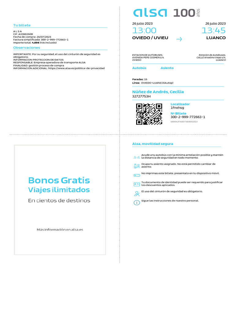 Ticket 1 Chechi | PDF | Factura | Documento de identidad