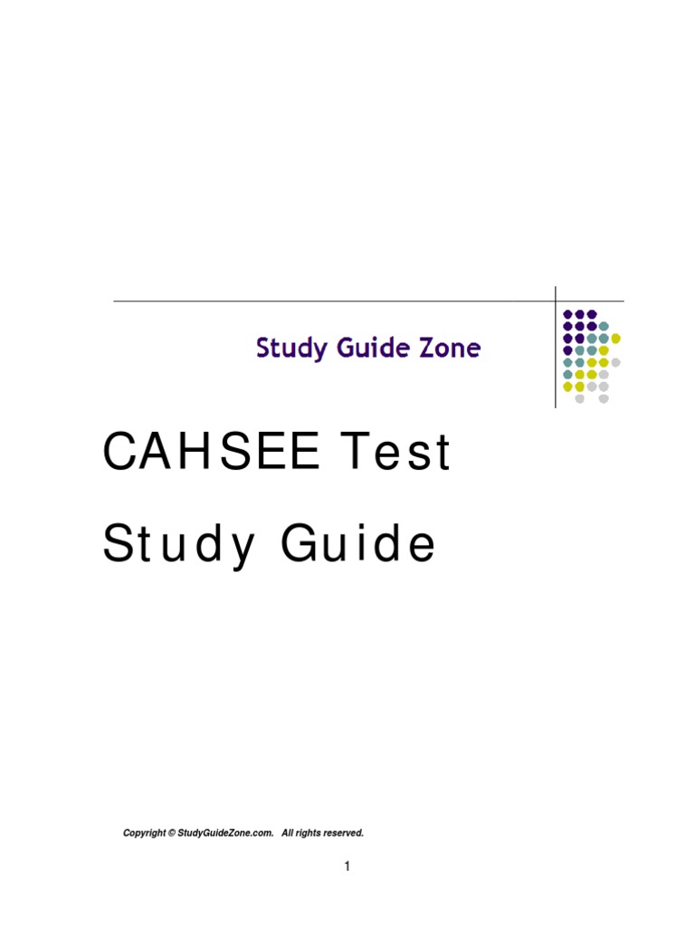 Cahsee Test Study Guide | PDF | Comma | Question