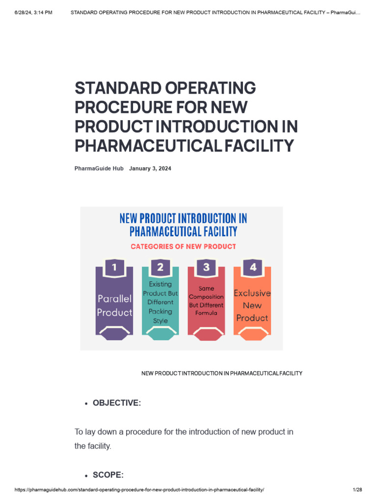 SOP for New Product Introduction in Pharma | PDF | Quality Assurance ...