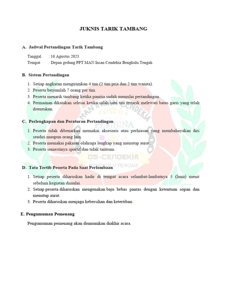 JUKNIS TARIK TAMBANG | PDF