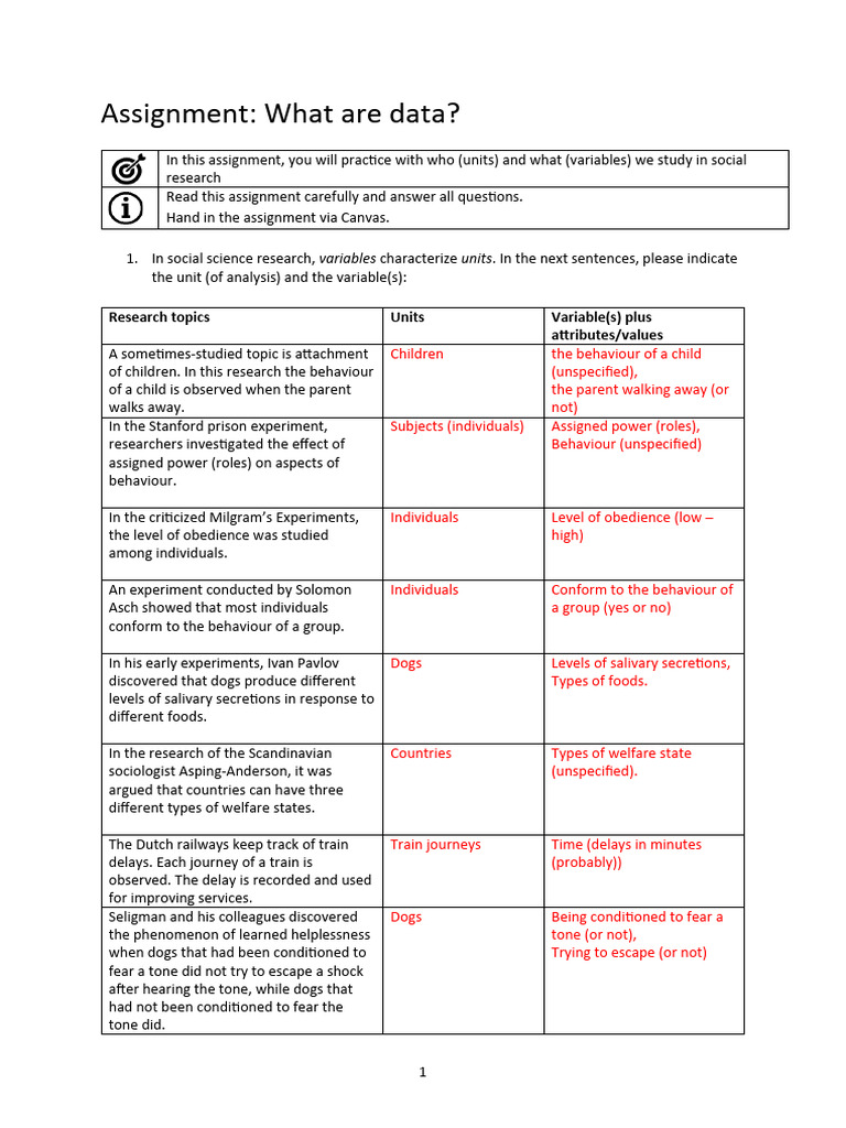 Unit 3 - Assignment With Answers | PDF | Level Of Measurement ...
