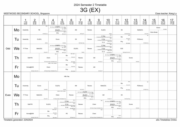 Timetable | PDF