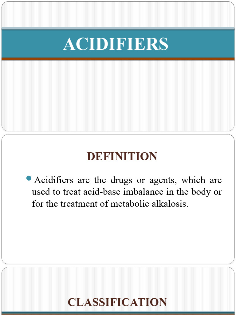 Acidifiers and Alkalinizers | PDF | Medical Specialties | Clinical Medicine