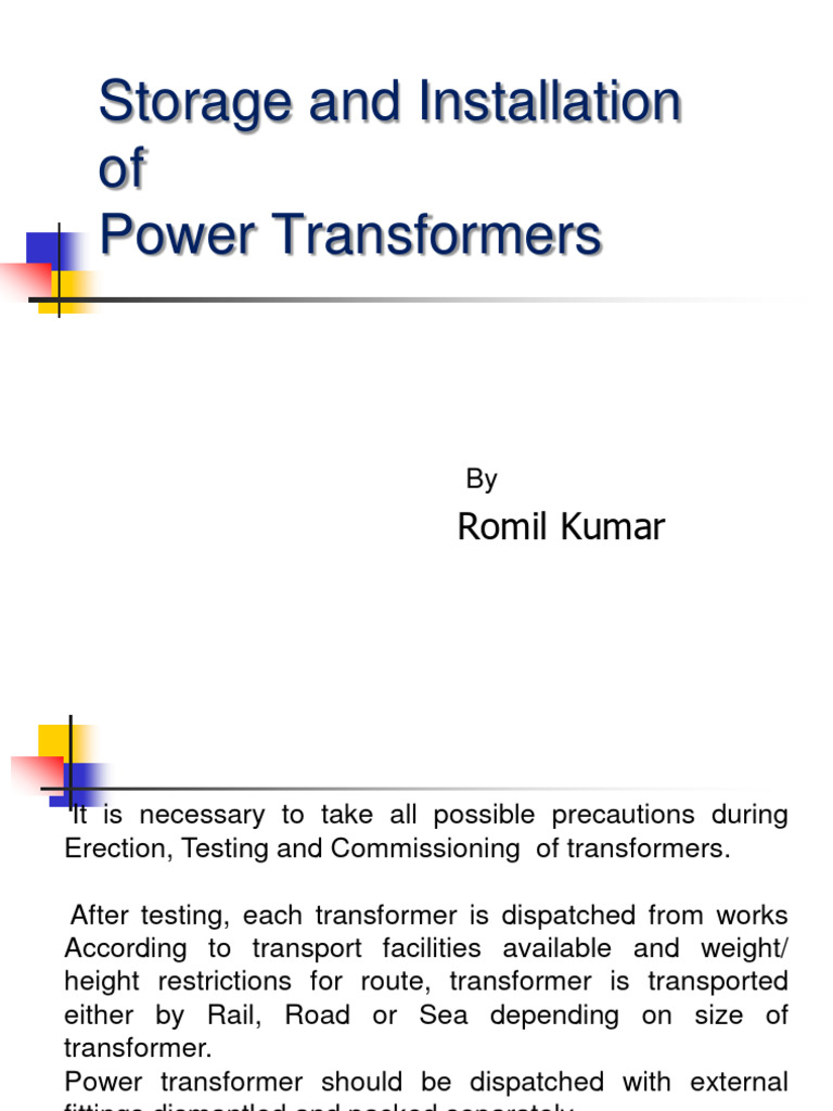 AC PPT 4 Storage Installation of Power Transformer | PDF | Transformer ...