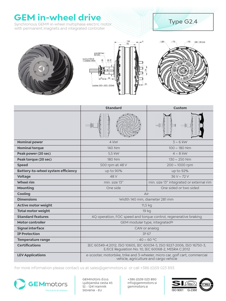 Gem Motors g24 | PDF | Electric Motor | Vehicles