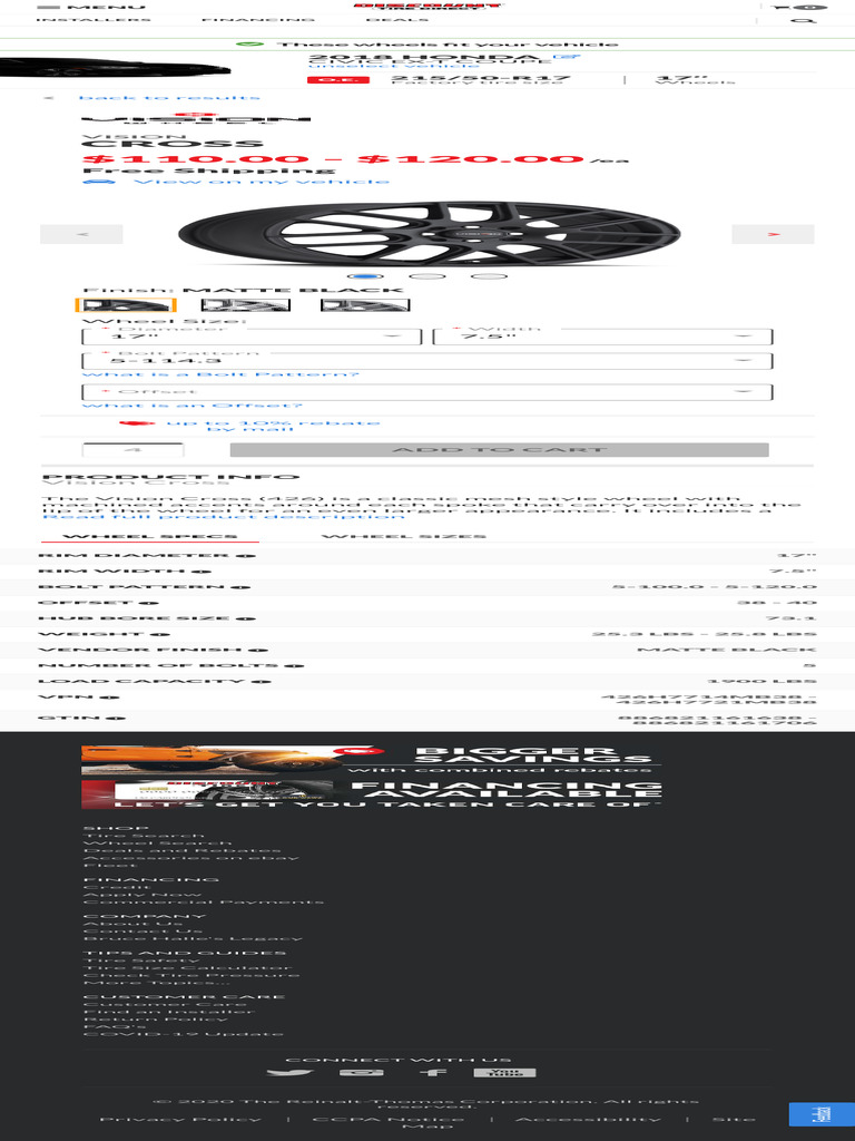 Vision Cross Wheels for 2018 Honda Civic | PDF | Wheel | Car