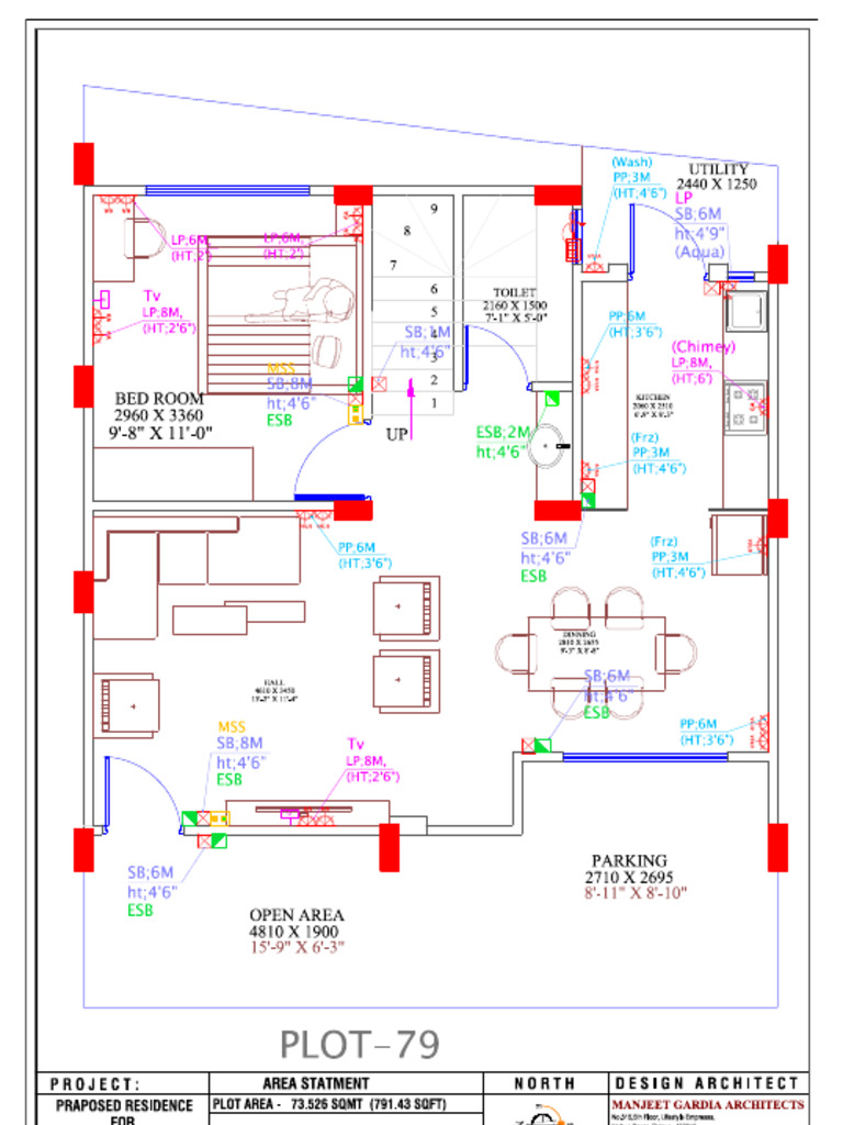 Ground Floor Plan Plot-79 | PDF