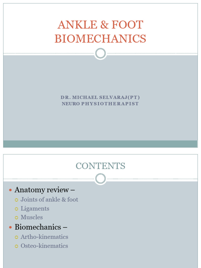 Ankle & Foot Biomechanics Overview | PDF | Foot | Ankle
