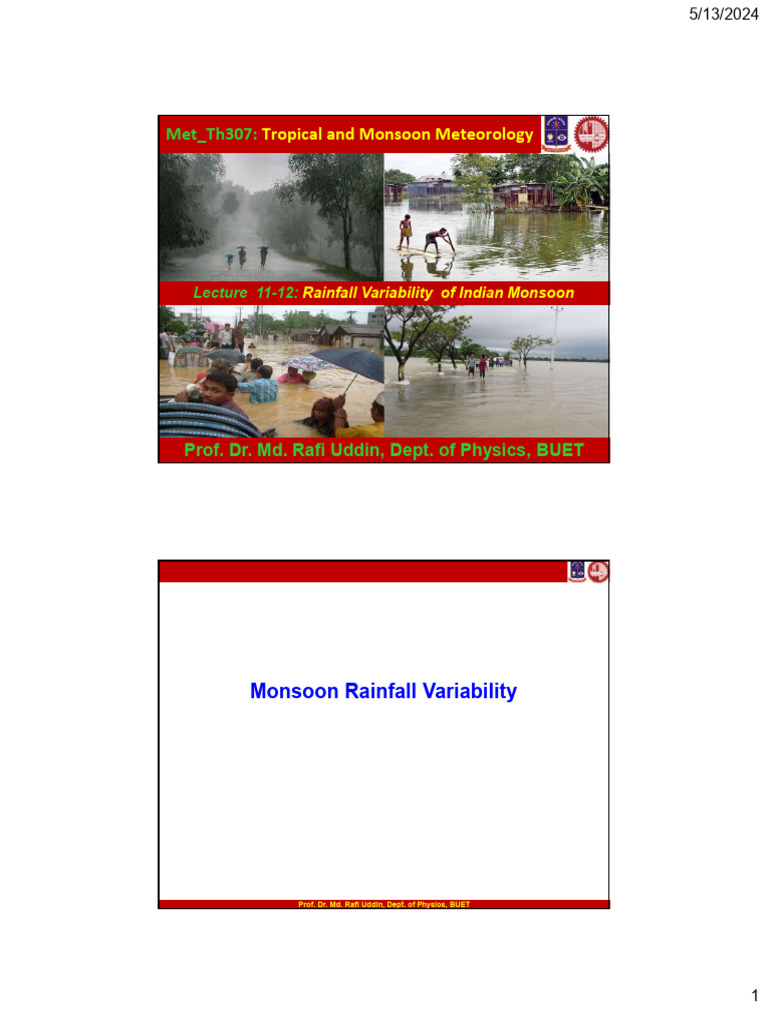 11-12. RainfallVariabilityIndianMonsoon - Rafi - 2024 | PDF | Monsoon | Precipitation