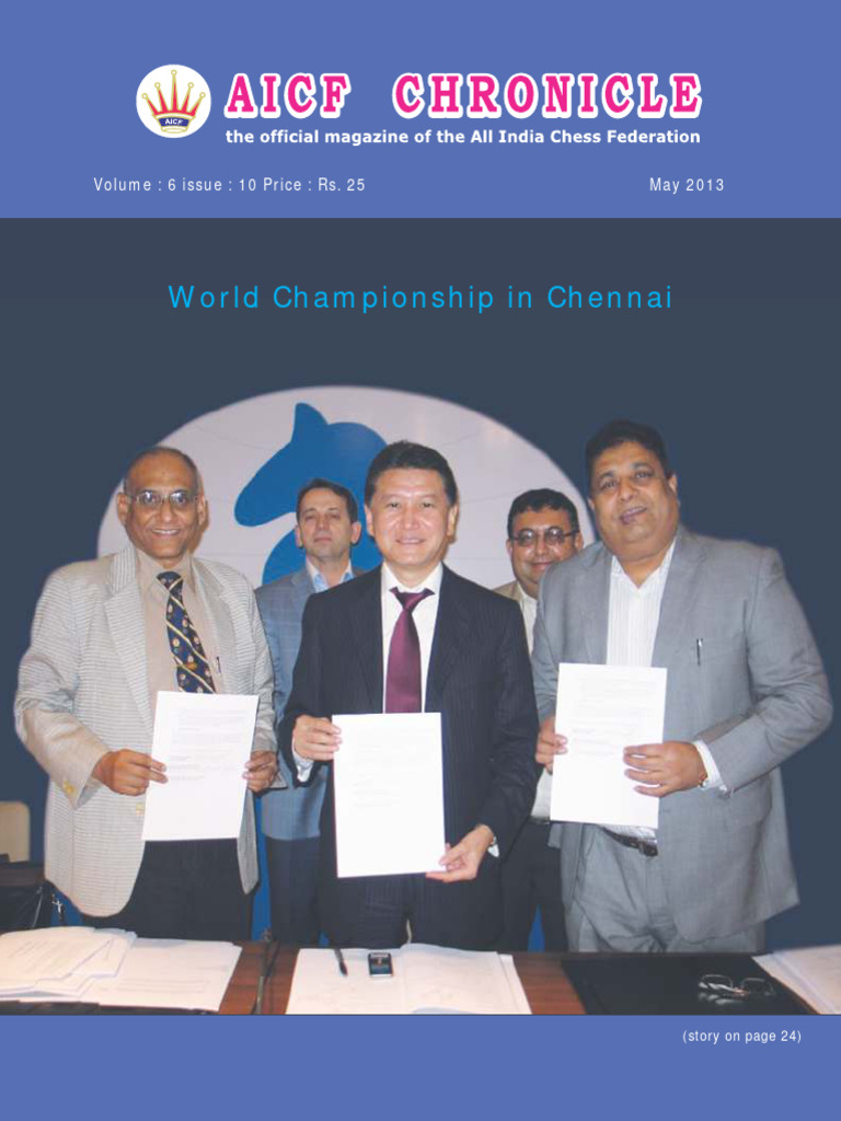2013 May Chronicle AICF | PDF | Chess
