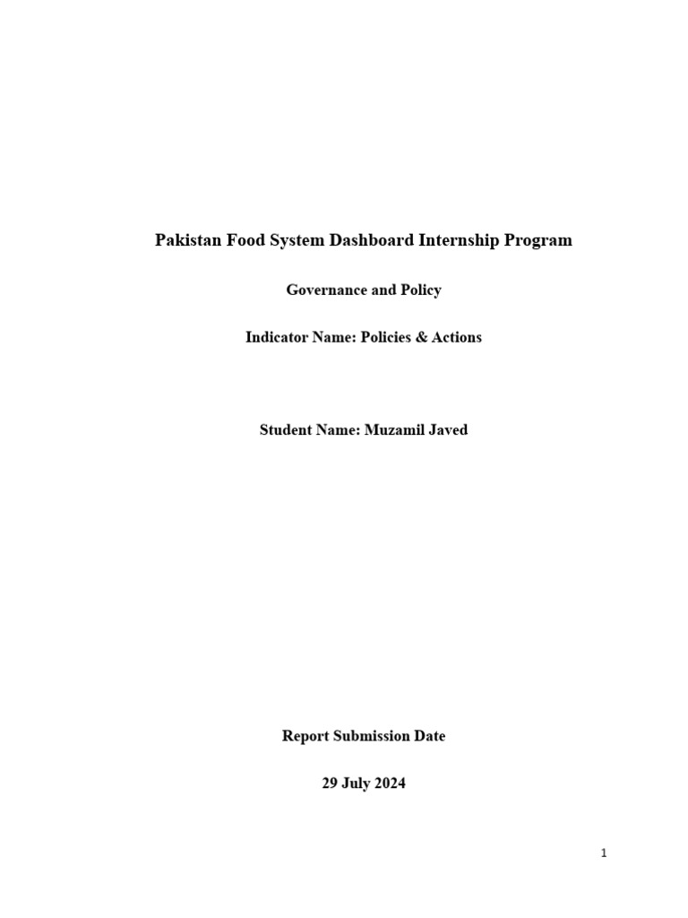 Food System Dashboard (1) - 1 | PDF | Governance | Policy