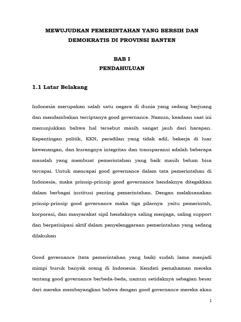 Pemerintahan Yang Bersih Dan Demokratis | PDF | Politik