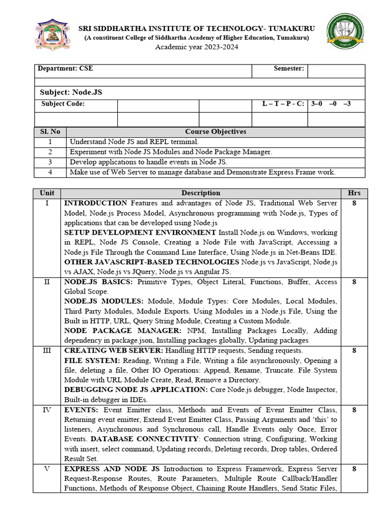 Node Js | PDF | Java Script | Computer Science