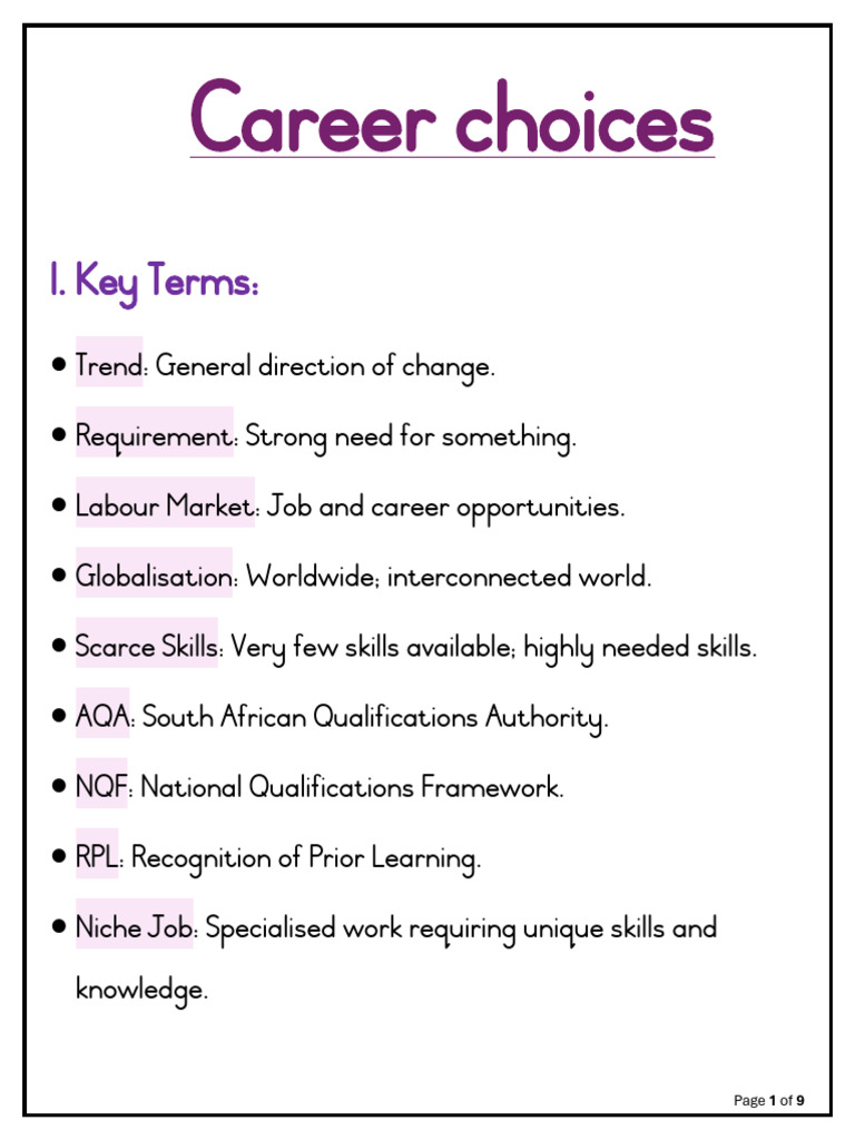 Career Choices | PDF | Labour Economics | Globalization